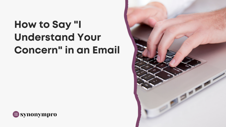What Is Another Way to Say “I Understand Your Concern”? - SynonymPro