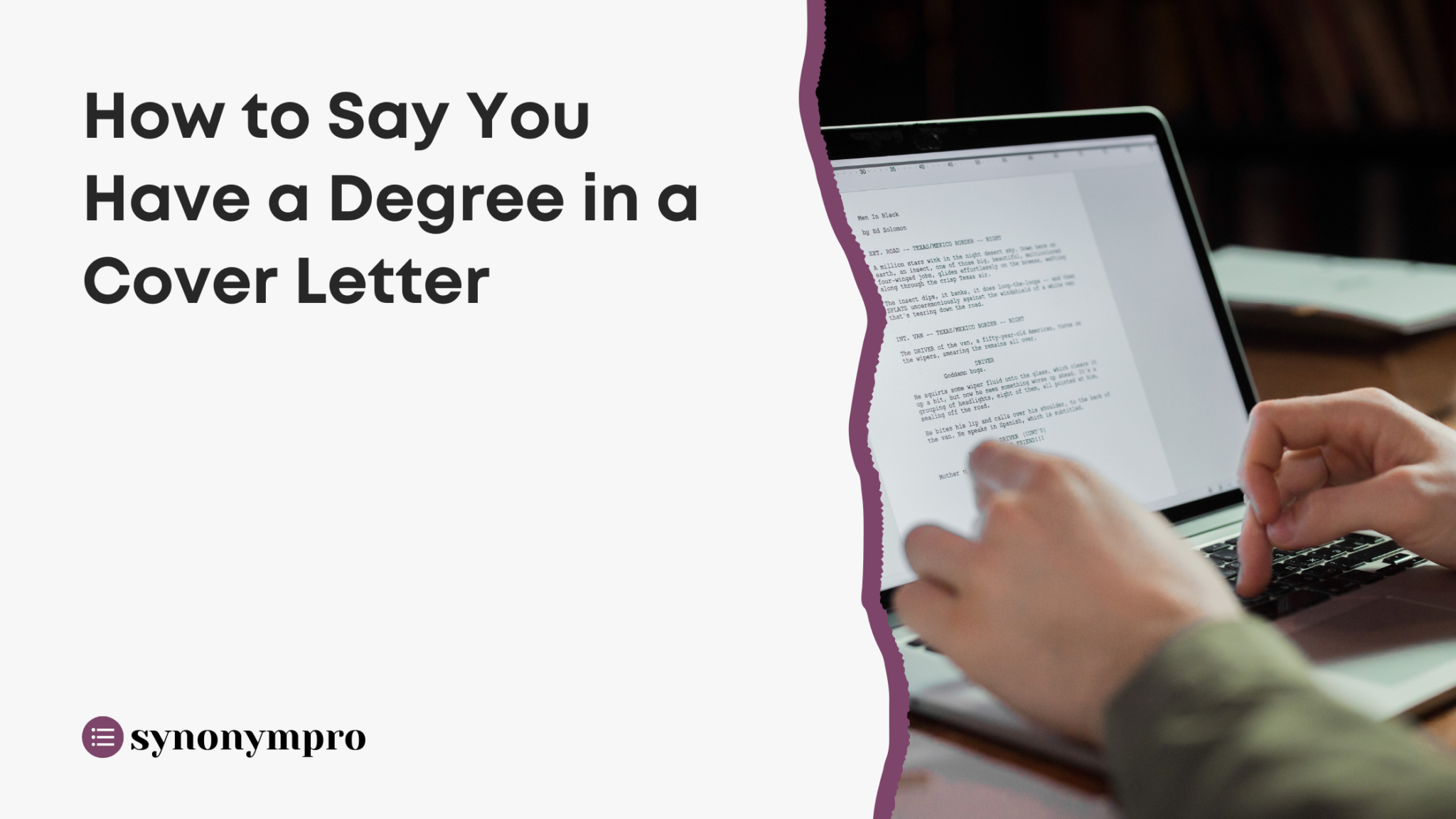How to Say You Have a Degree in a Cover Letter - SynonymPro